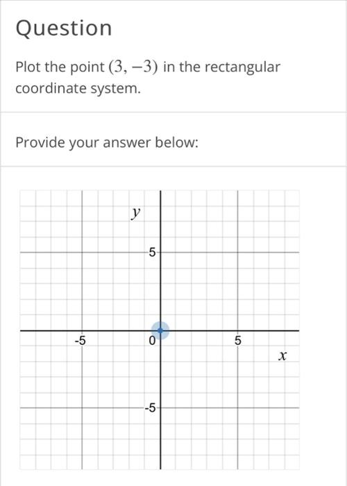 Solved Plot the point (3,−3) in the rectangular coordinate | Chegg.com