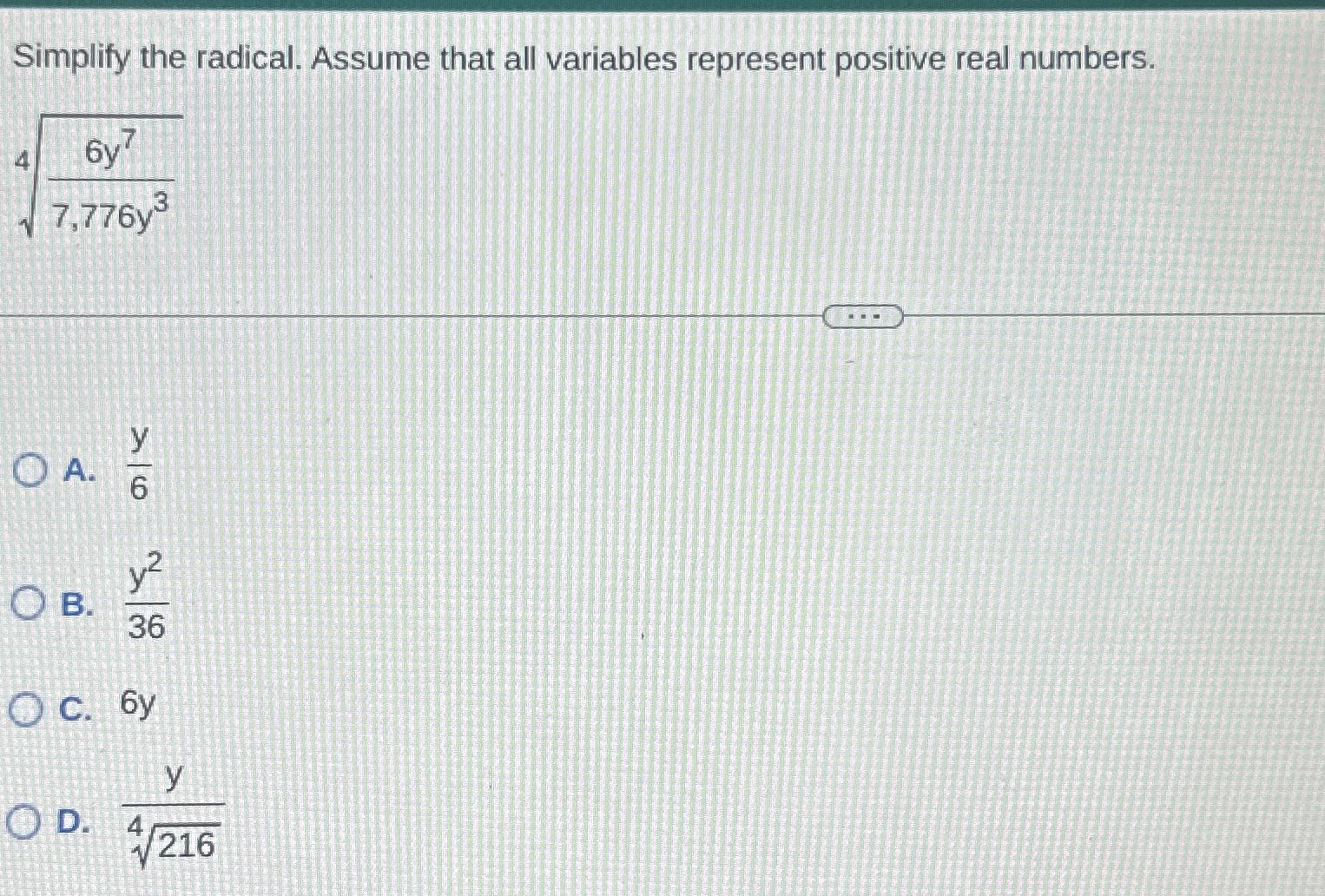 Solved Simplify the radical. Assume that all variables | Chegg.com