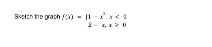 Solved Sketch the graph f(x)={1−x2,x