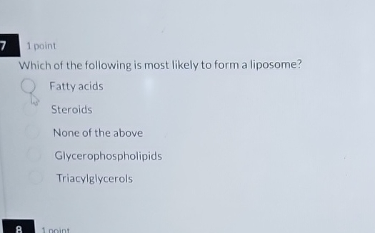 Solved 1 ﻿pointWhich of the following is most likely to form | Chegg.com