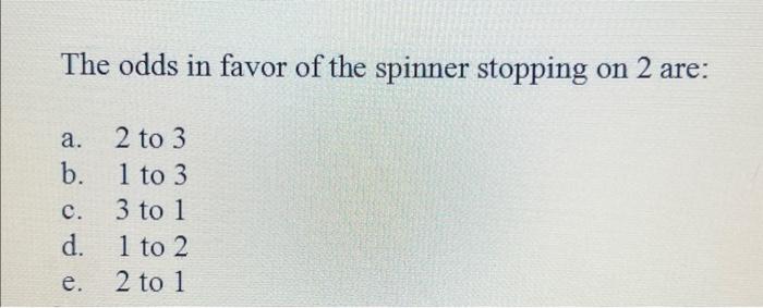 Solved Use the spinner shown below to solve problems 20 thru | Chegg.com