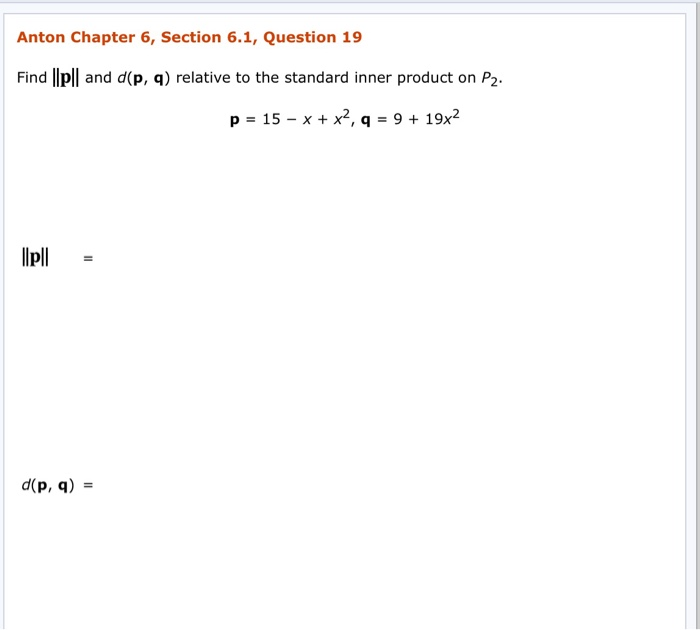 Solved Anton Chapter 6, Section 6.1, Question 19 Find pll | Chegg.com