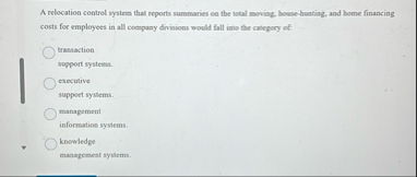 Solved A relocation control system that reports summaries on | Chegg.com