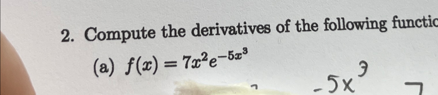 Solved Compute the derivatives of the following | Chegg.com