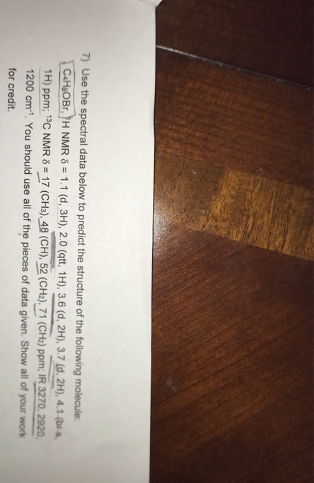 Solved Section I worked with: NMR/IR Problem Set (Chapters | Chegg.com