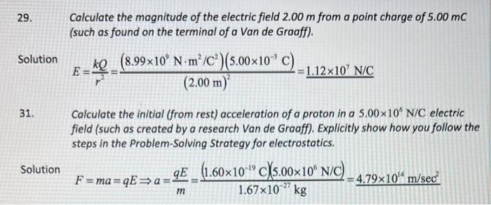 Solved 29 Calculate The Magnitude Of The Electric Field