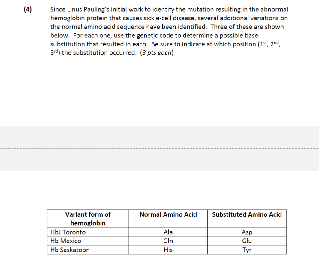 Solved (4) ﻿Since Linus Pauling's initial work to identify | Chegg.com