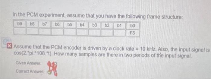 Solved In the PCM experiment; assume that you have the | Chegg.com