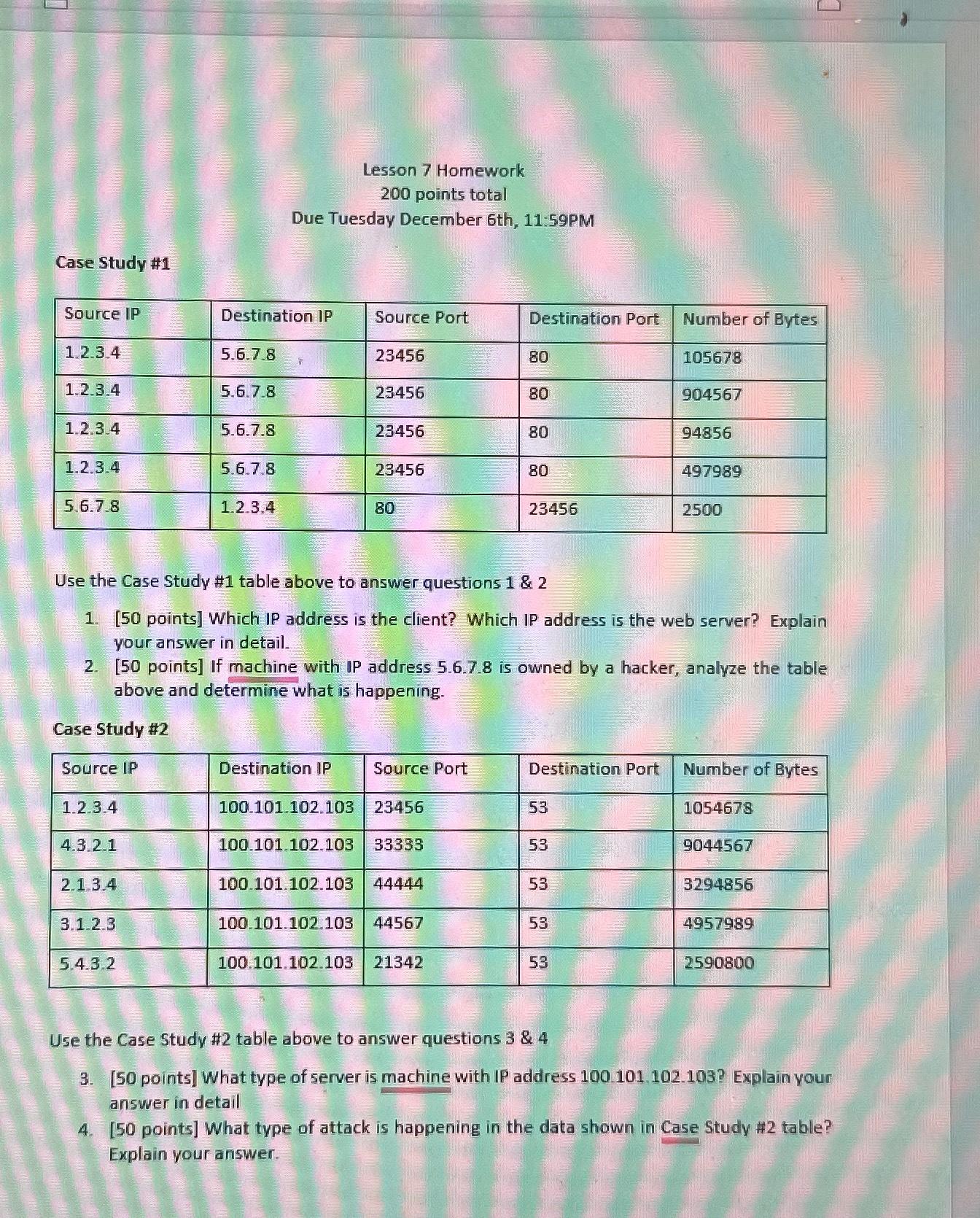 Solved Lesson 7 ﻿Homework200 ﻿points totalDue Tuesday | Chegg.com