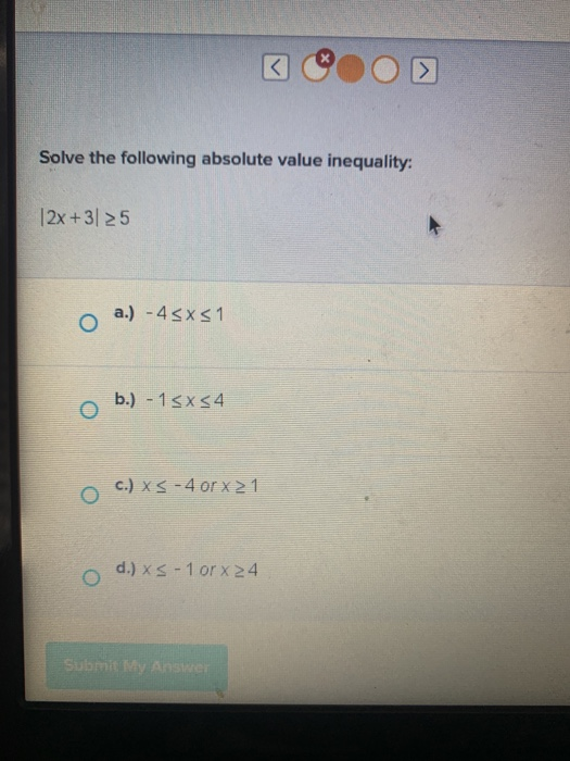 Solved K Solve the following absolute value inequality: | Chegg.com