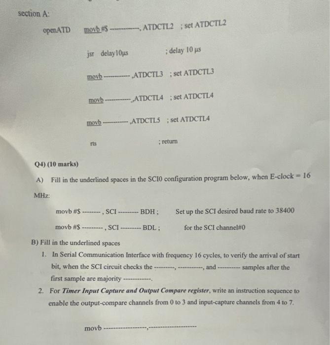 A) AID Converter Programming The ATD converter is to | Chegg.com