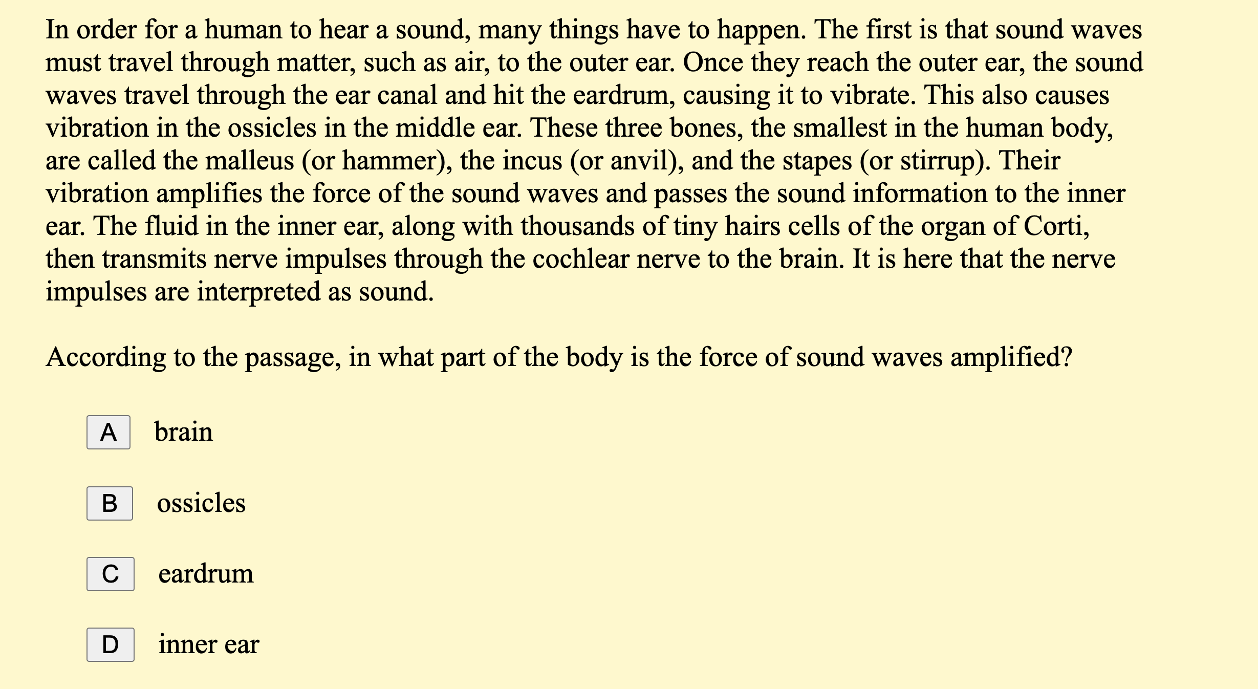 Solved In order for a human to hear a sound, many things | Chegg.com