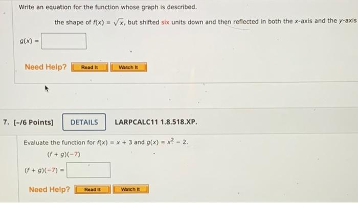 Solved Write an equation for the function whose graph is | Chegg.com
