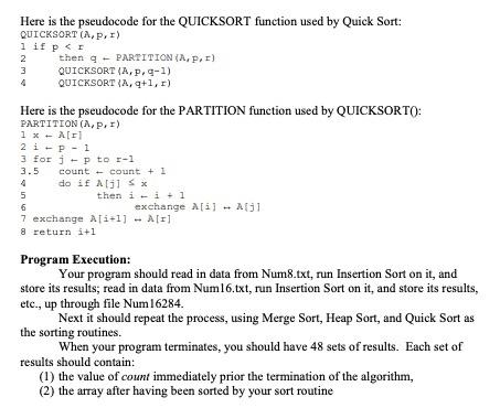 Solved Introduction: Sorting routines are among the most | Chegg.com