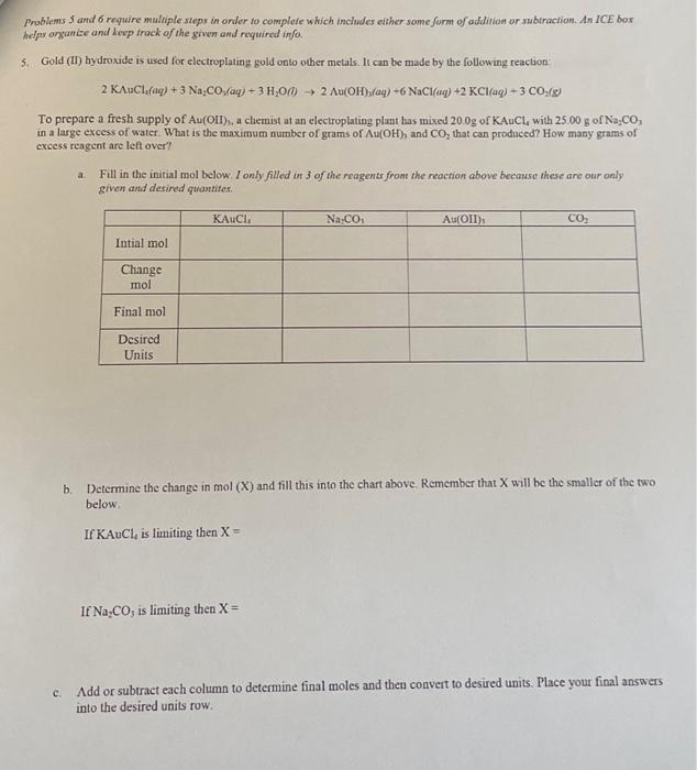 Solved Problems 5 and 6 require multiple steps in onder to | Chegg.com