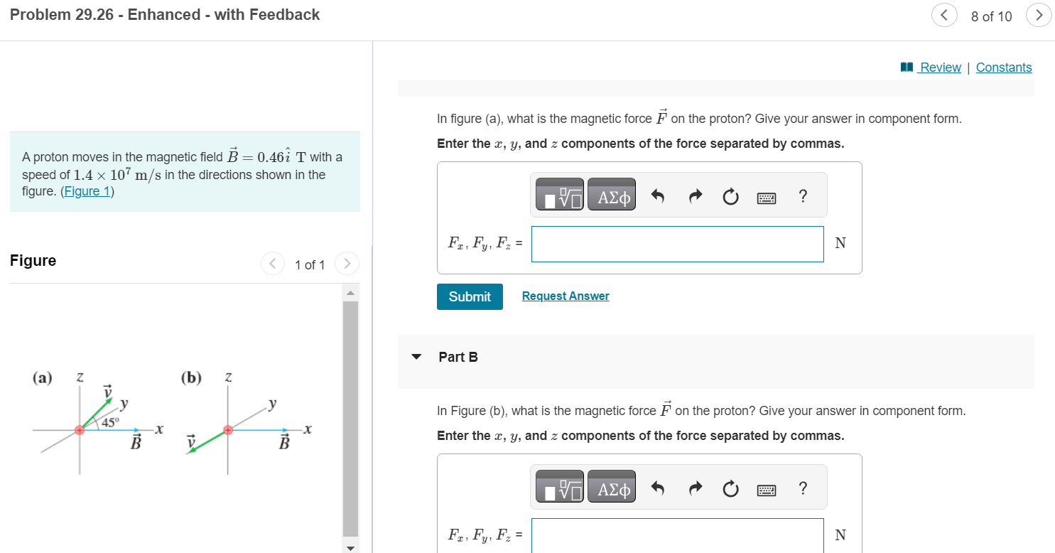 Solved A proton moves in the magnetic field | Chegg.com