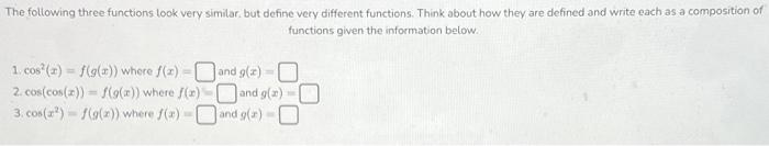 Solved The following three functions look very similar. but | Chegg.com