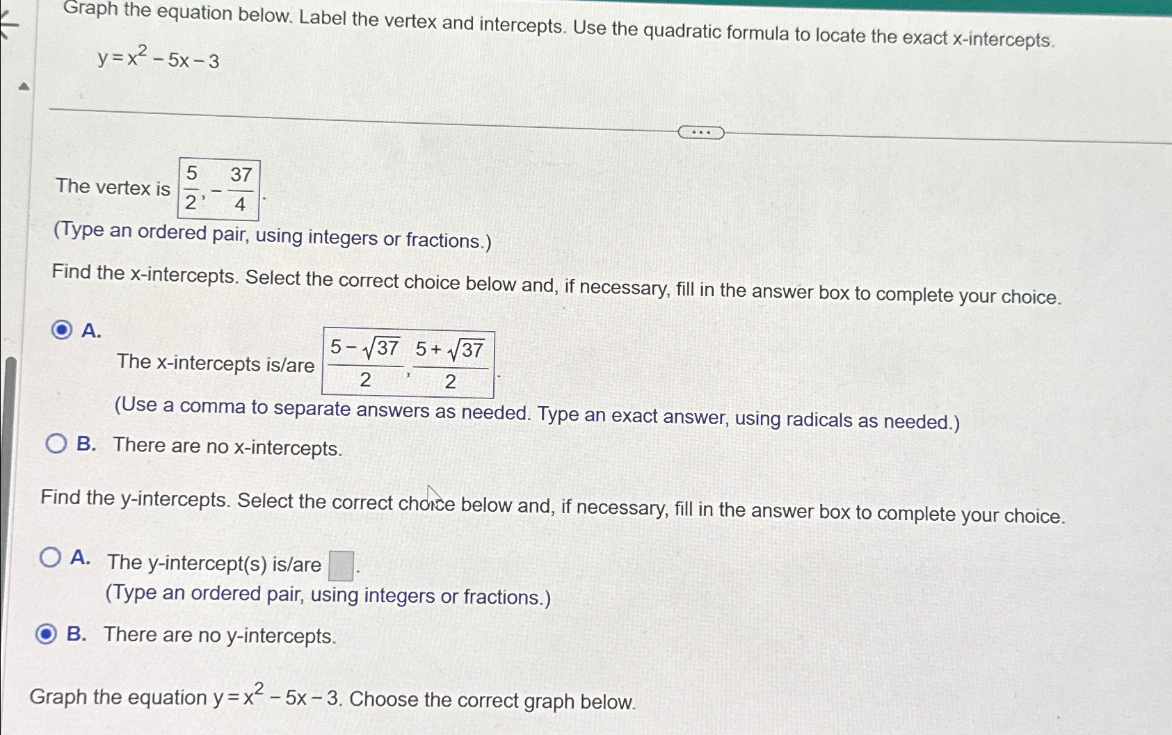 Solved Graph the equation below. Label the vertex and | Chegg.com