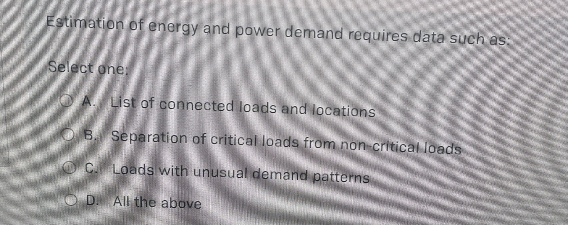 Solved Estimation of energy and power demand requires data | Chegg.com