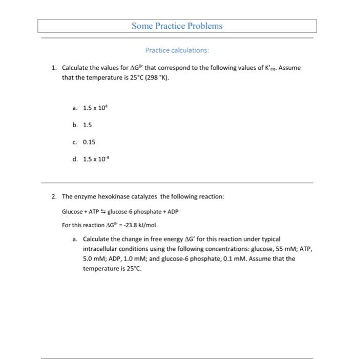 This is a cell bio practice problems and I need some | Chegg.com