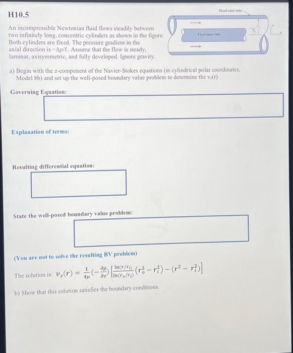 Solved An incompressible Newtonian fluid flows steadily | Chegg.com