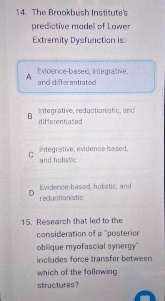 Solved The Brookbush Institute's predictive model of Lower | Chegg.com