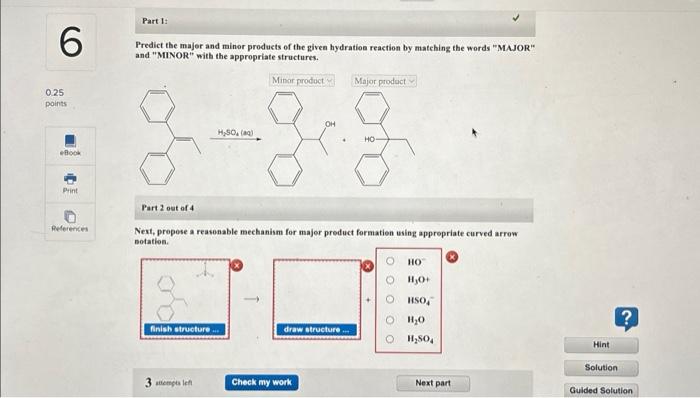Solved Predict the major and minor products of the given | Chegg.com