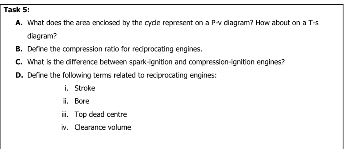 Solved Task 5:A. ﻿What does the area enclosed by the cycle | Chegg.com