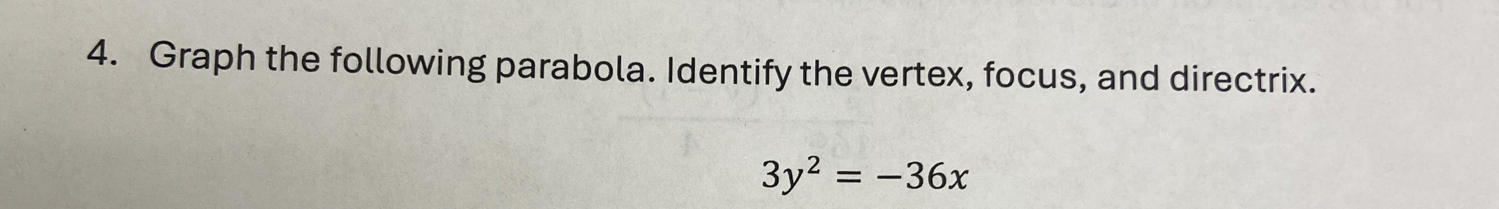 Solved Graph the following parabola. Identify the vertex, | Chegg.com