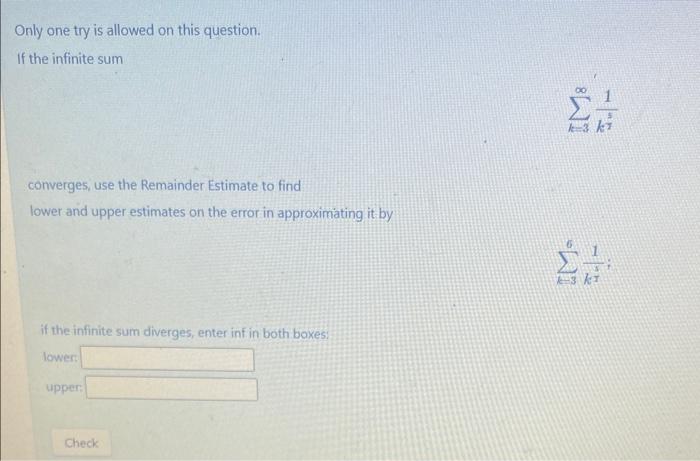 Solved Only one try is allowed on this question. If the | Chegg.com