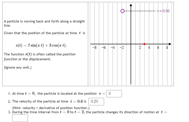 Solved A particle is moving back and forth along a | Chegg.com