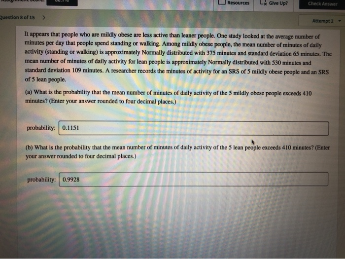 Solved Resources Lx Give Up? Check Answer Question 8 of 15 ) | Chegg.com