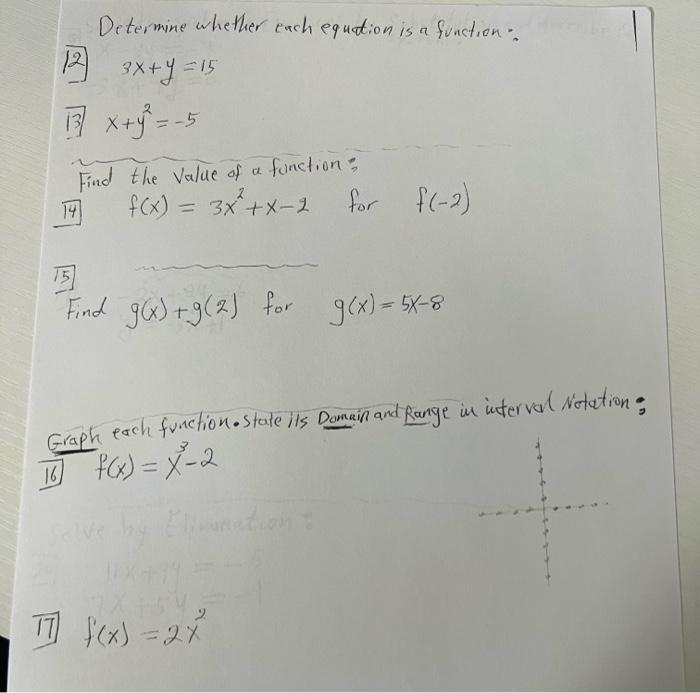 Solved Determine whether each equation is a function: 12] | Chegg.com