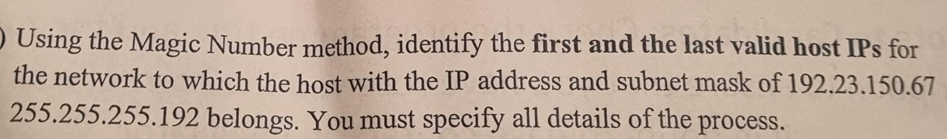 Solved Using the Magic Number method, identify the first and | Chegg.com