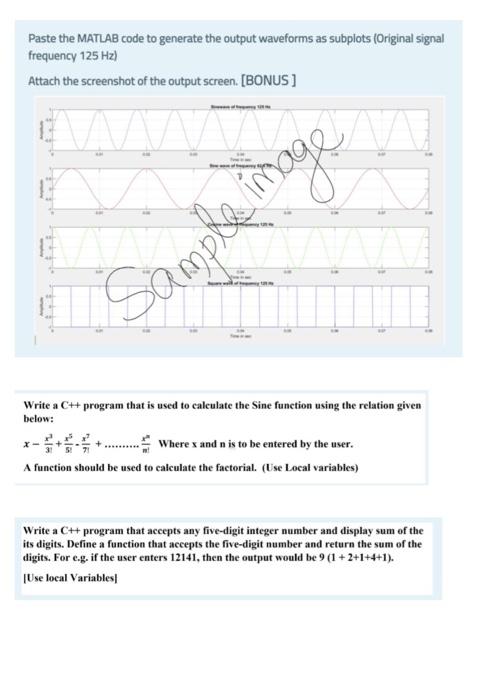Solved Paste the MATLAB code to generate the output | Chegg.com