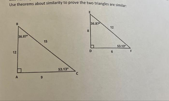 Solved Use theorems about similarity to prove the two | Chegg.com