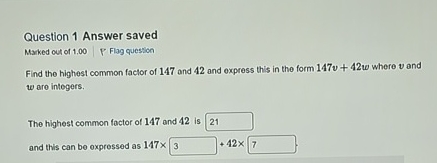 Solved Question 1 ﻿Answer savedMarked out of | Chegg.com