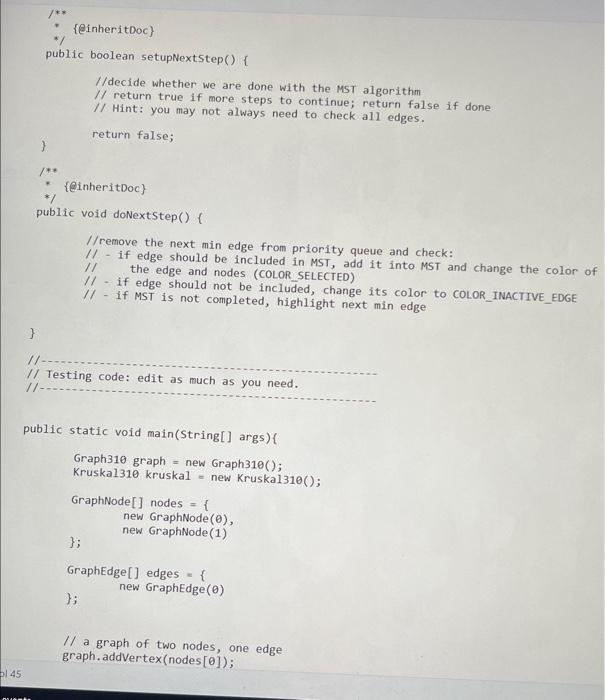 Solved need help to build the doNextStop method with other | Chegg.com