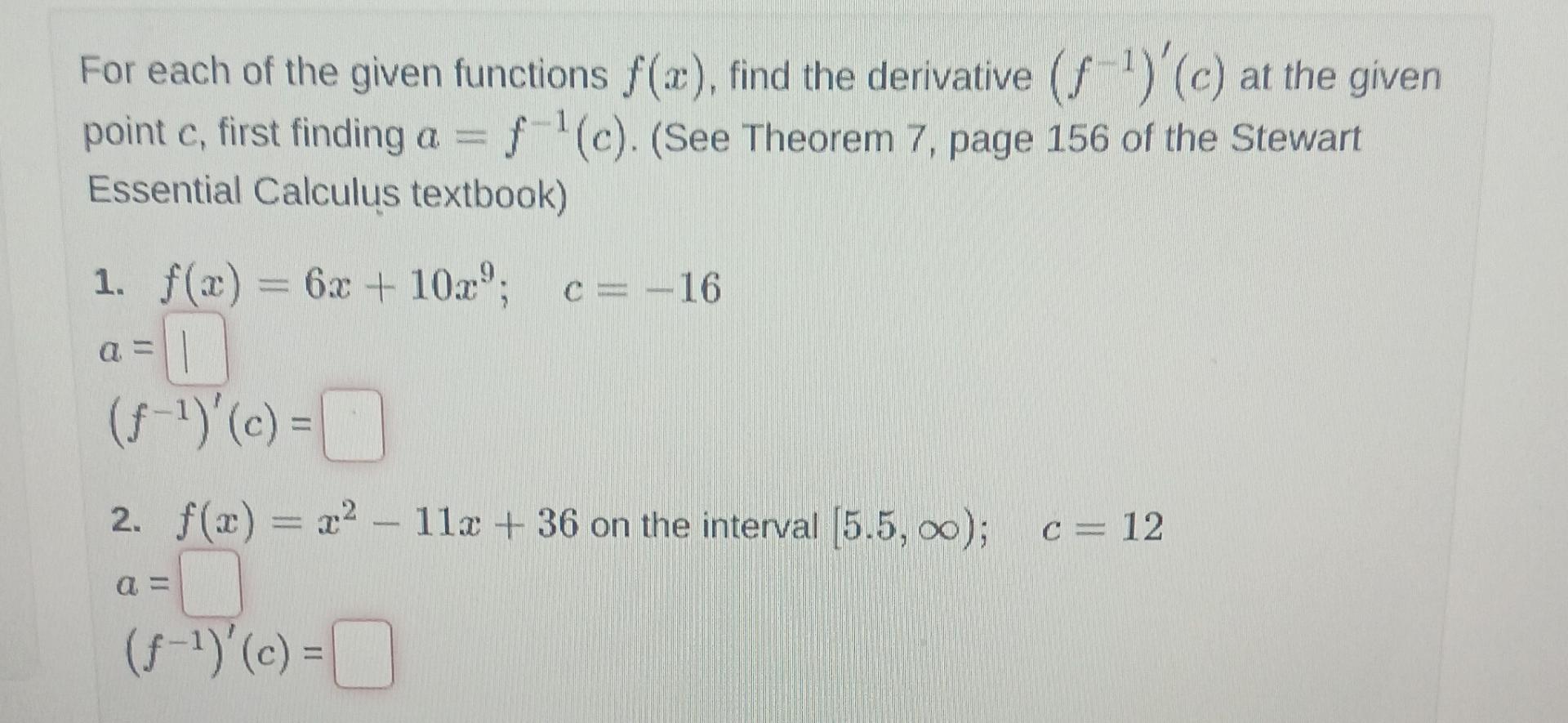 Solved For each of the given functions f(x), find the | Chegg.com
