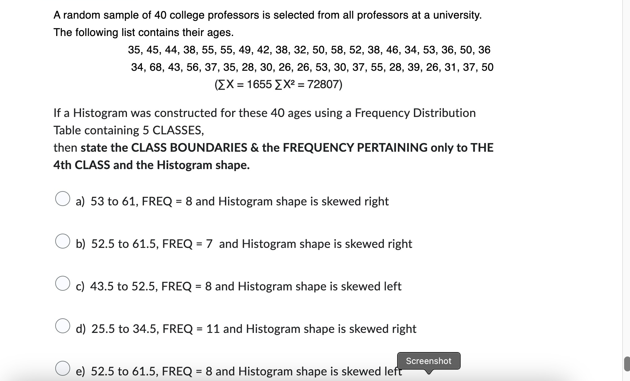 Solved A random sample of 40 ﻿college professors is selected | Chegg.com