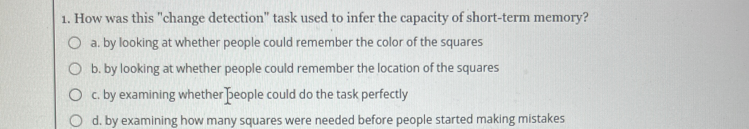 Solved How was this "change detection" task used to infer | Chegg.com