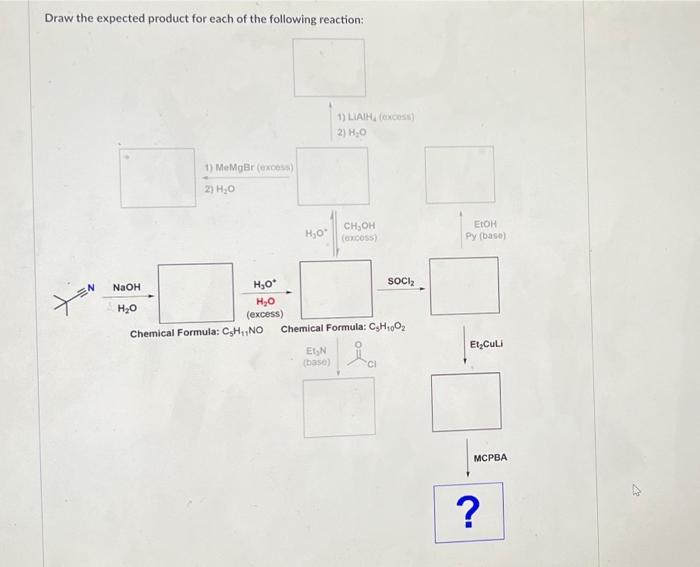 Solved Draw the expected product for each of the following | Chegg.com