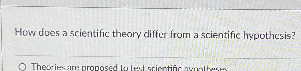 Solved How does a scientific theory differ from a scientific | Chegg.com