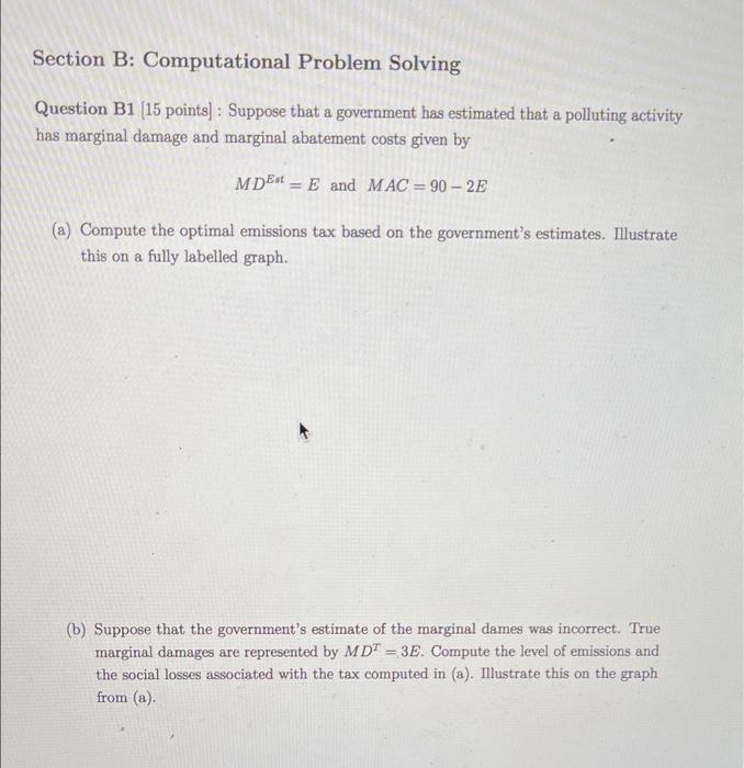 Section B: Computational Problem Solving Question B1 | Chegg.com
