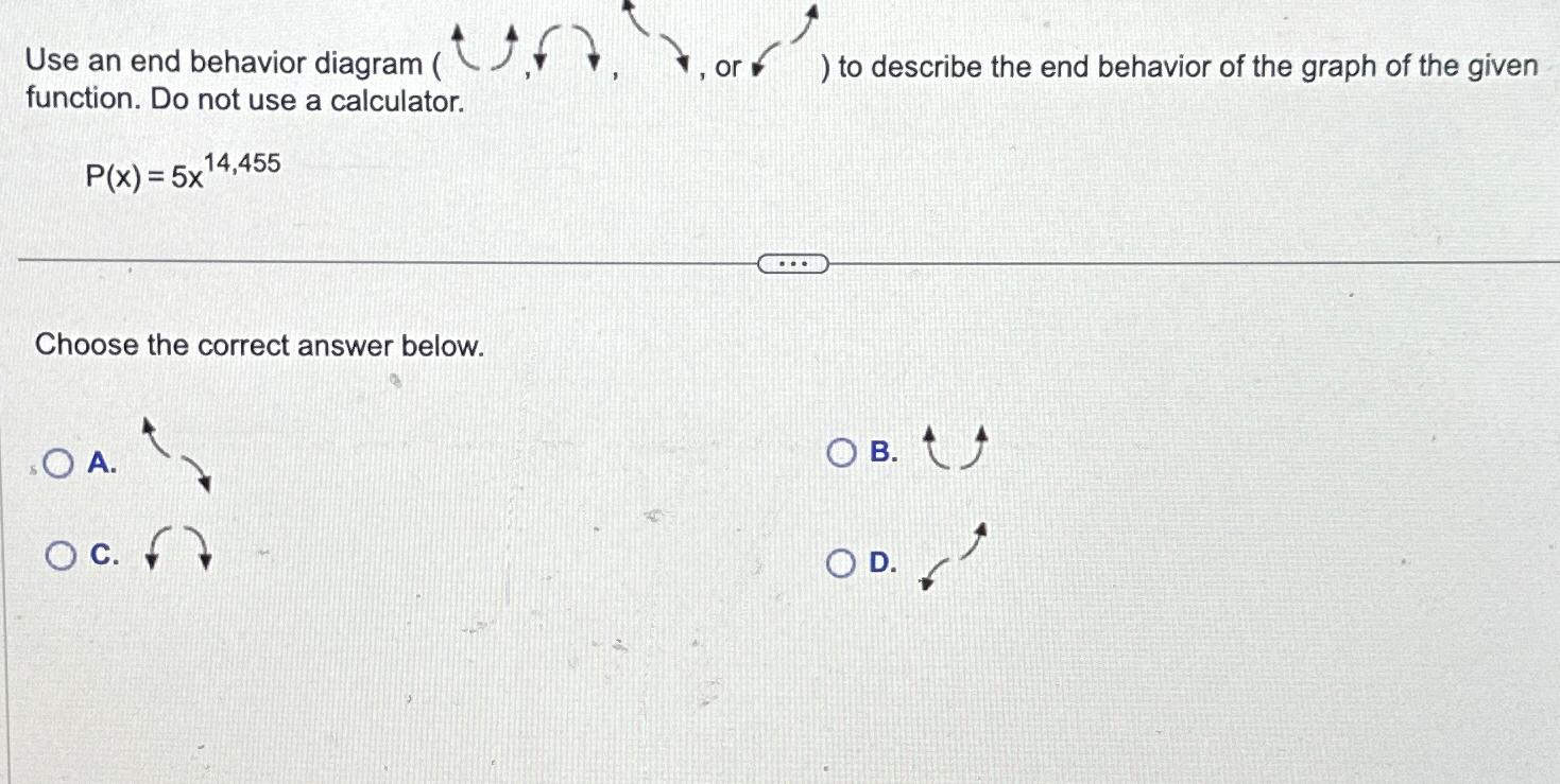Solved Use an end behavior diagram ( ﻿function. Do not use a | Chegg.com