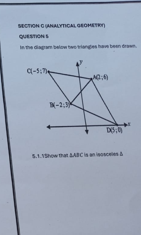 Solved SECTION C (ANALYTICAL GEOMETRY)QUESTION 5In the | Chegg.com