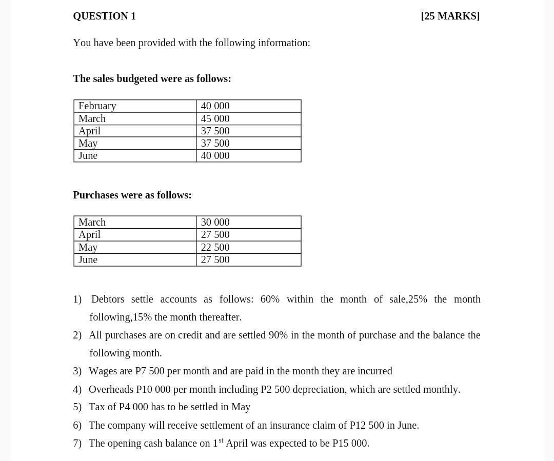 Solved You have been provided with the following | Chegg.com