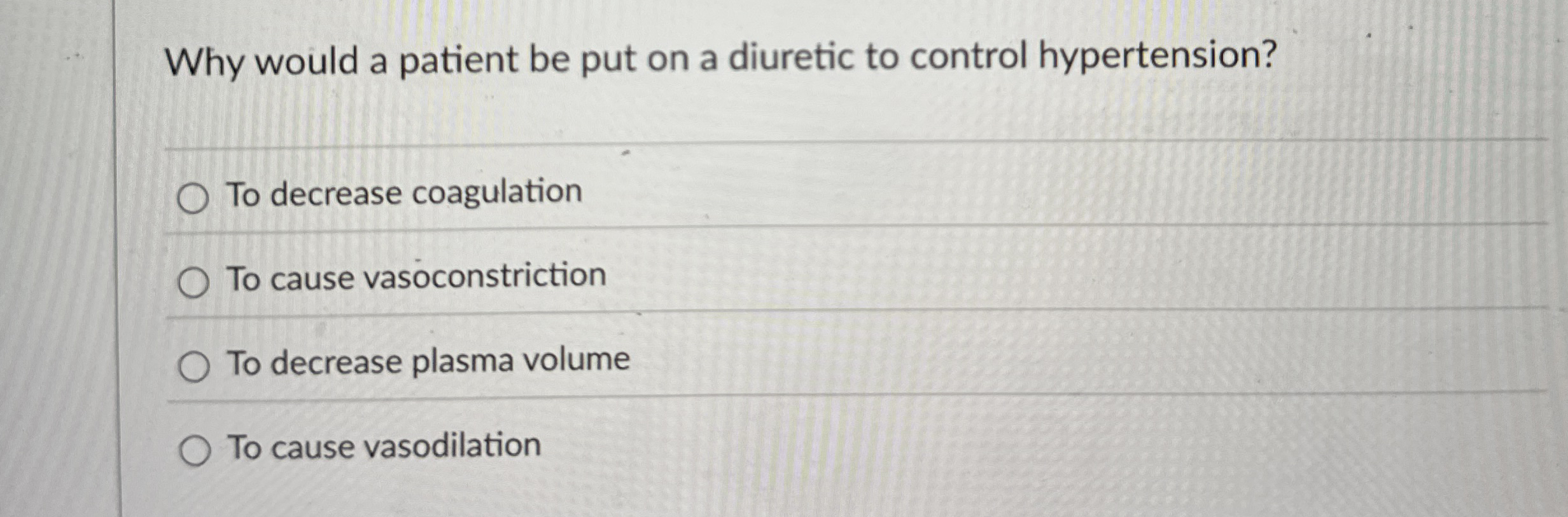 Solved Why would a patient be put on a diuretic to control | Chegg.com
