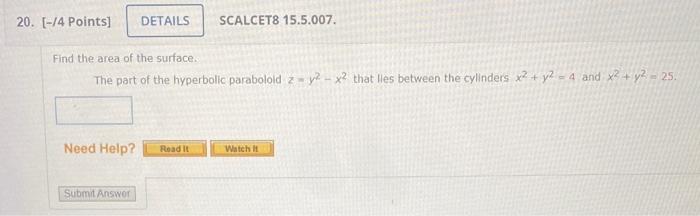 [solved] Find The Area Of The Surface The Part Of The Hyp