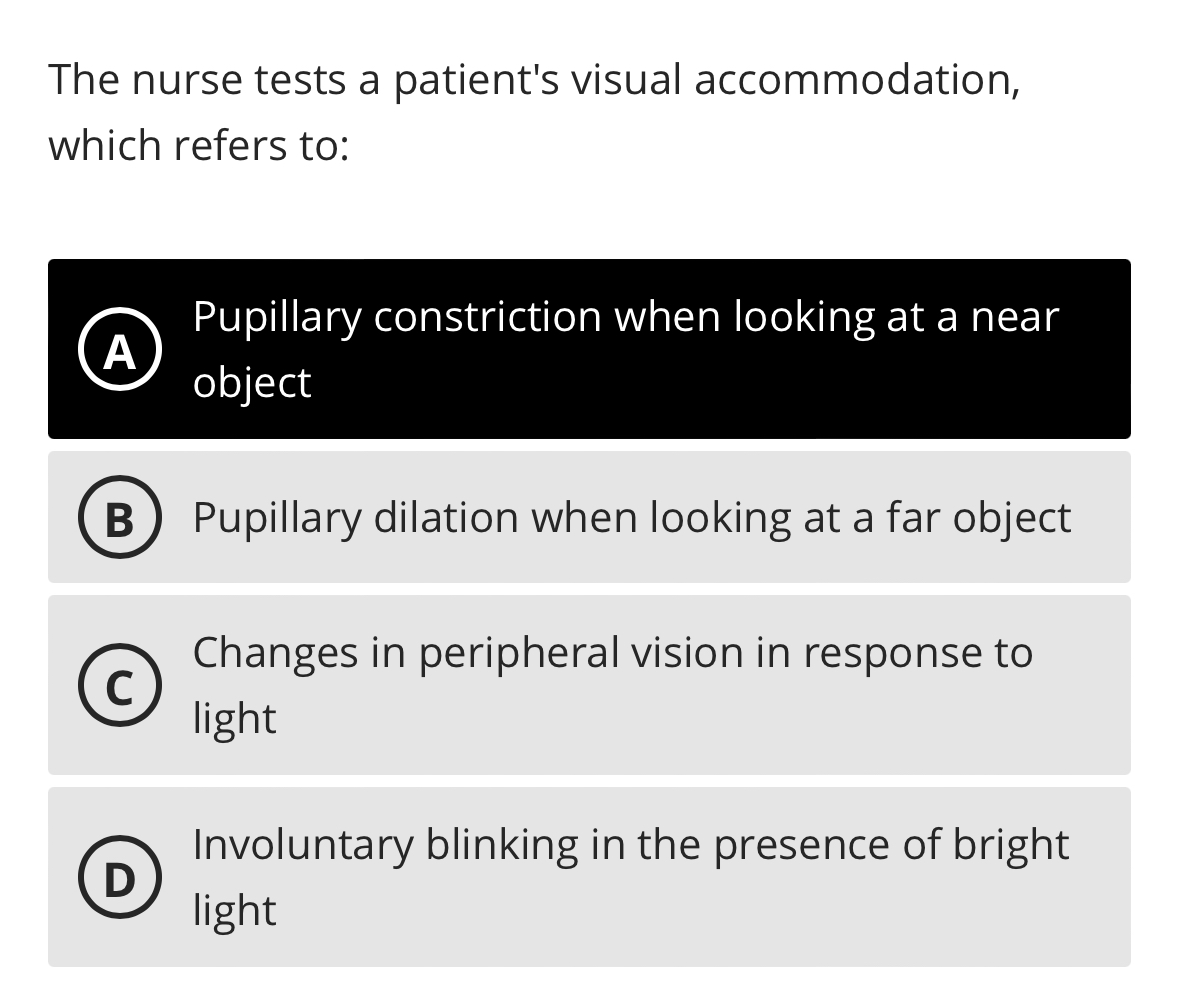 Solved The nurse tests a patient's visual | Chegg.com